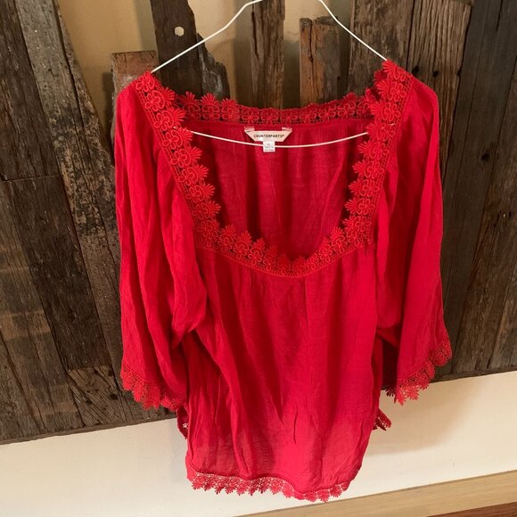 Counterparts | Tops | Red Blouse Xl | Poshmark